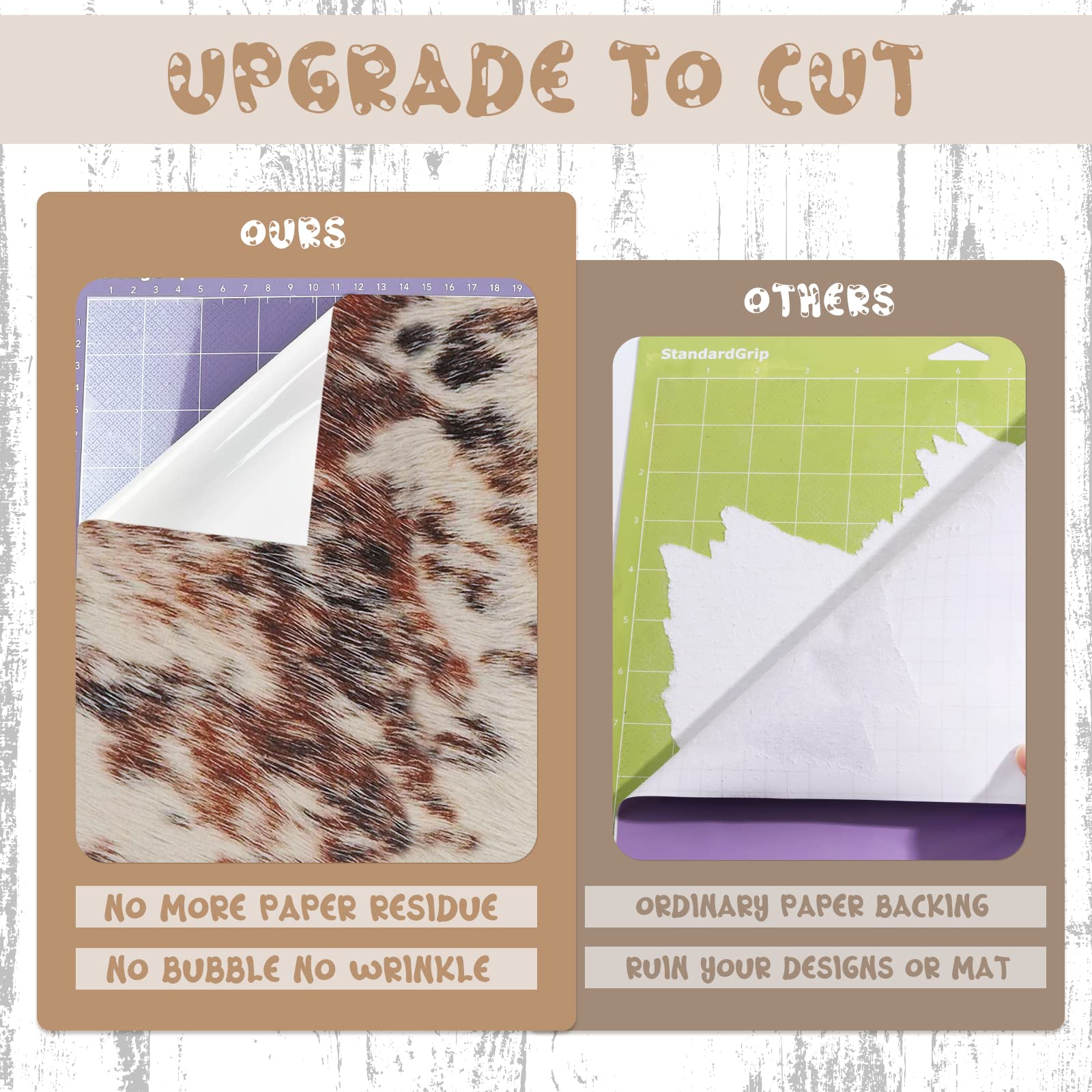 Tintnut Cowhide Permanent Vinyl Roll - 12 inch x 5ft, Cow Print Adhesive Vinyl, Skins Animal Print Vinyl, Permanent Outdoor Vinyl for Decor Sticker, Self Sticker Water proofing Vinyl