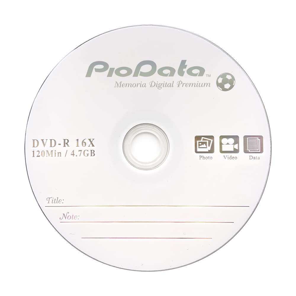 PioData DVD-R 4.7GB 16X Logo Top Blank Media | 100-Pack Cake Box Spindle | Blank DVDs for Burning Video, Bulk Discs for Data Storage