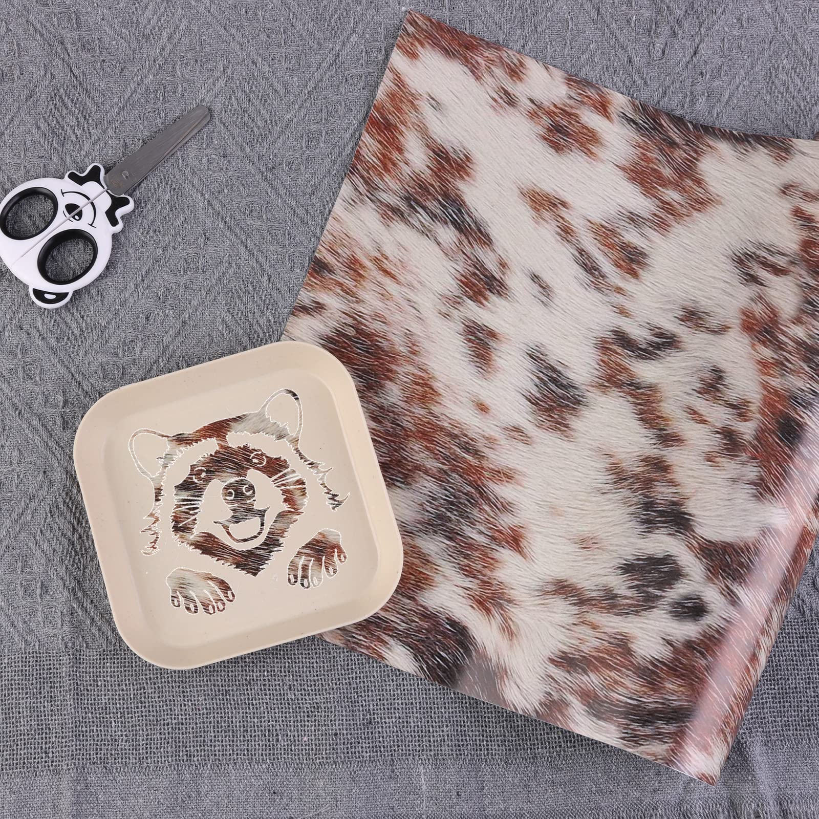 Tintnut Cowhide Permanent Vinyl Roll - 12 inch x 5ft, Cow Print Adhesive Vinyl, Skins Animal Print Vinyl, Permanent Outdoor Vinyl for Decor Sticker, Self Sticker Water proofing Vinyl