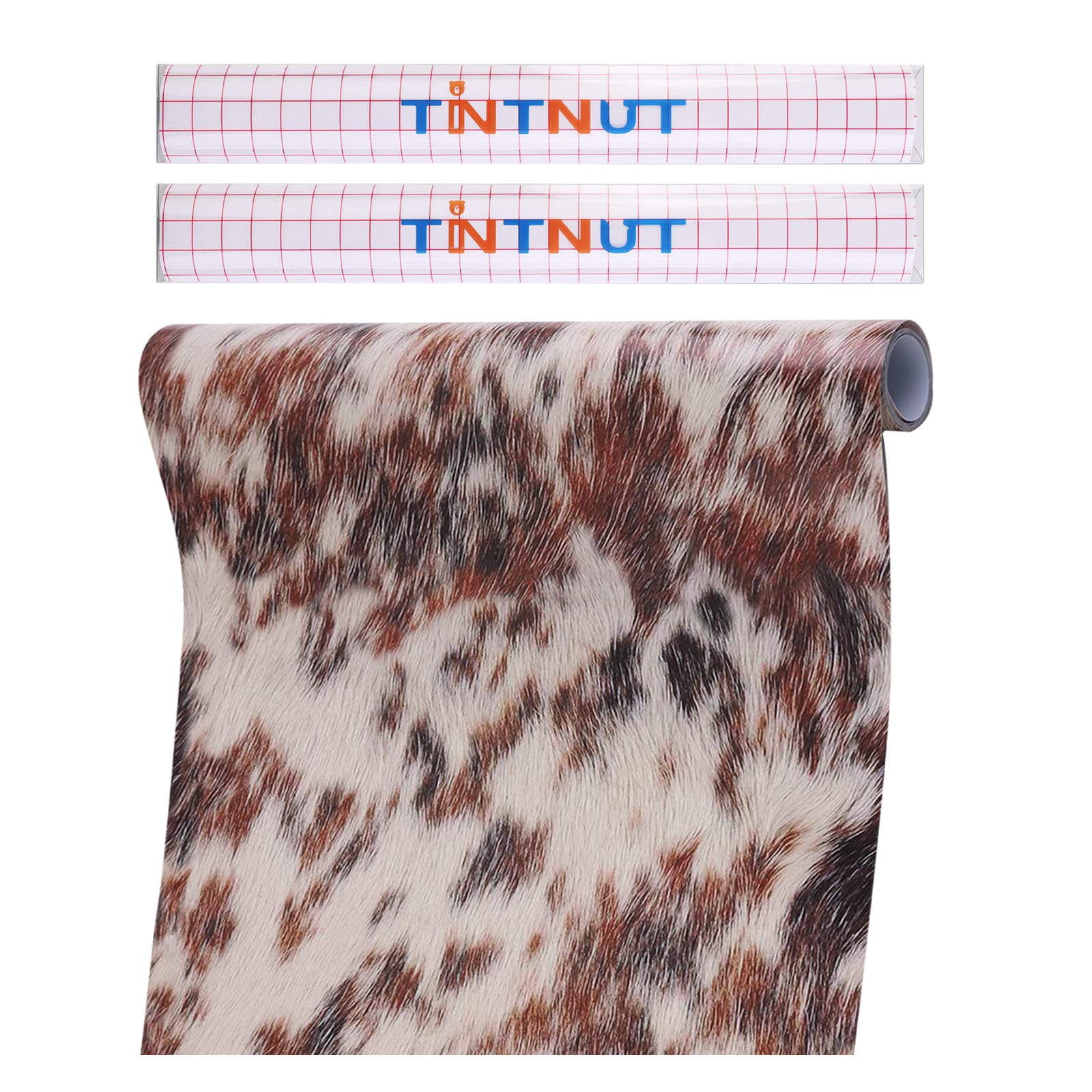 Tintnut Cowhide Permanent Vinyl Roll - 12 inch x 5ft, Cow Print Adhesive Vinyl, Skins Animal Print Vinyl, Permanent Outdoor Vinyl for Decor Sticker, Self Sticker Water proofing Vinyl