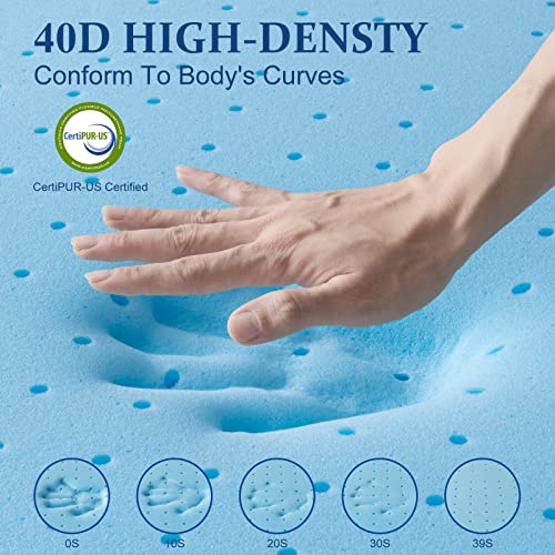 Maxzzz 3 Inch King Mattress Topper Memory Foam, Dual-Layer High-Density Medium Firm Foam Bed Topper for Back Pain Relief, Gel Memory Foam Mattress Pad, Certipur-Us Certified