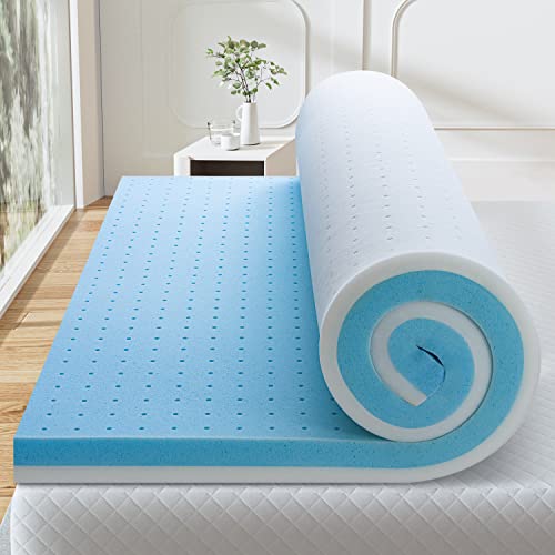 Maxzzz 3 Inch King Mattress Topper Memory Foam, Dual-Layer High-Density Medium Firm Foam Bed Topper for Back Pain Relief, Gel Memory Foam Mattress Pad, Certipur-Us Certified
