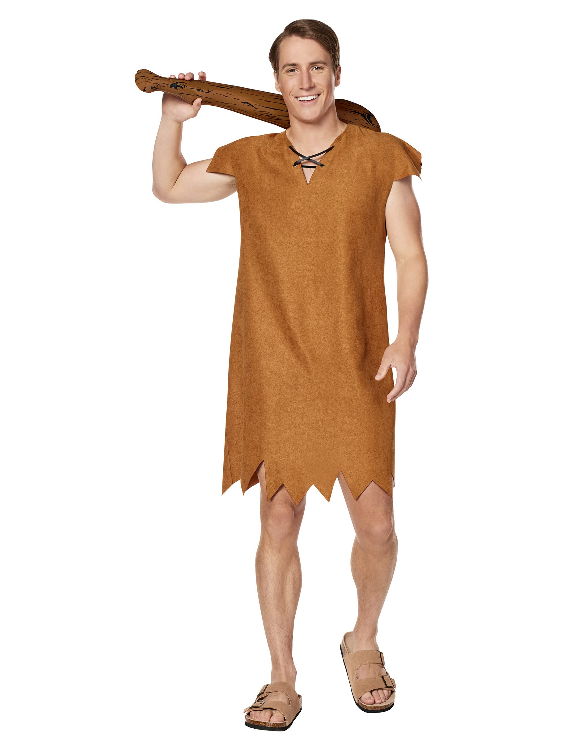 Spirit Halloween The Flintstones Adult Barney Rubble Costume | Officially licensed | Pullover style | Caveman costume - (XXL)