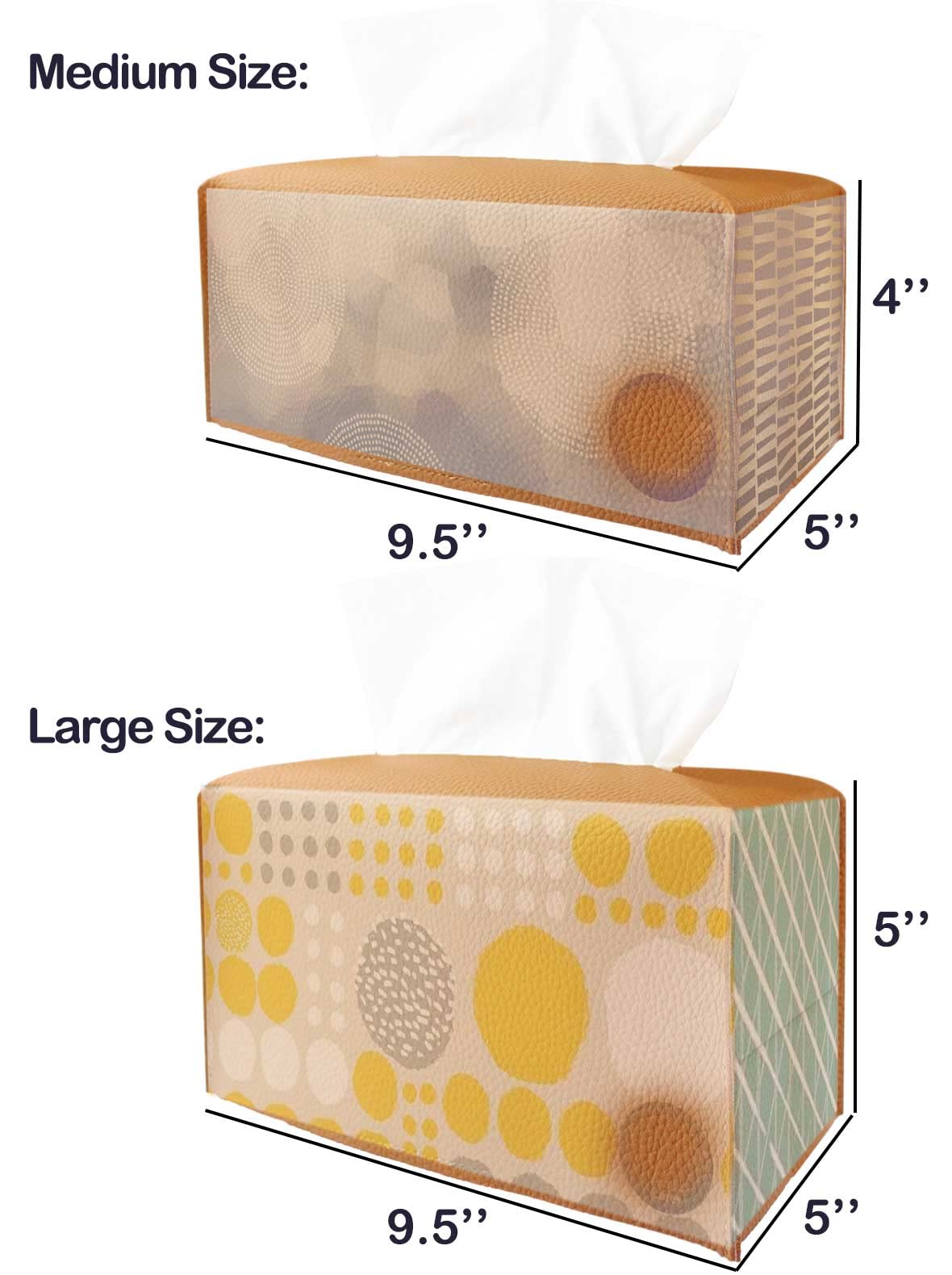 Tissue Box Holder Rectangular Leather – with Bottom Belt [JESMINI, Black] Modern Long PU Leather Rectangle Tissue Box Cover Holder Decorative for Bathroom Vanity Countertop/Night Stands/Office Desk