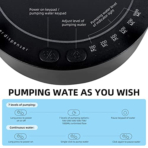 Water Dispenser Countertop, Smart Table Water Dispenser Water Pump Electric for 1 2 3 4 5-Gallon Bottle, Portable Electric Pump, Cold Water Dispenser, Bottles