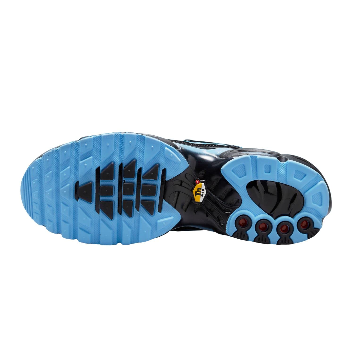 NIKE Unisex Air Max Plus Shoes, Black Black University Blue, 9.5 US Men