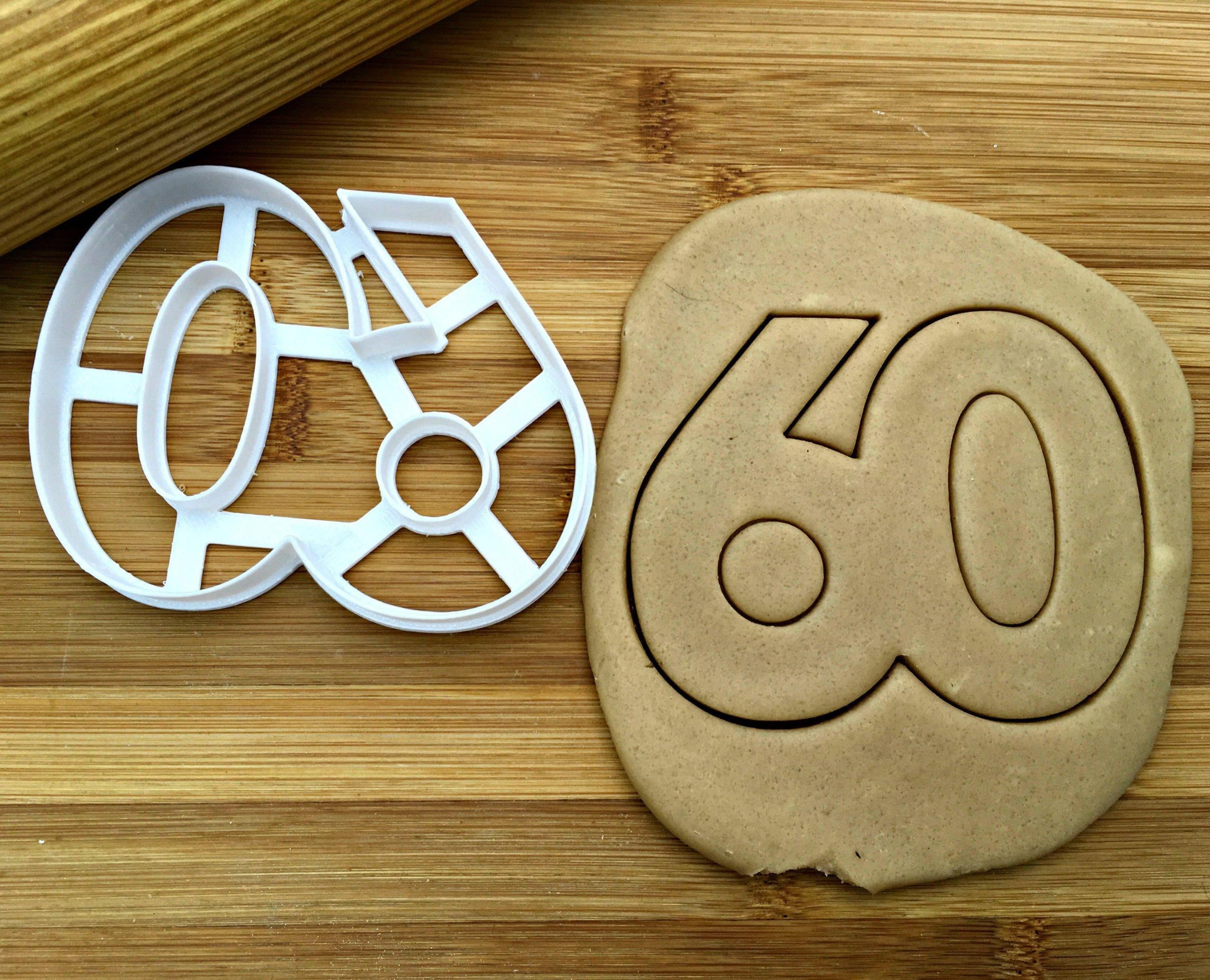 Sweet Prints Inc Number 60 Cookie Cutter - Dishwasher Safe (3.5" tall)