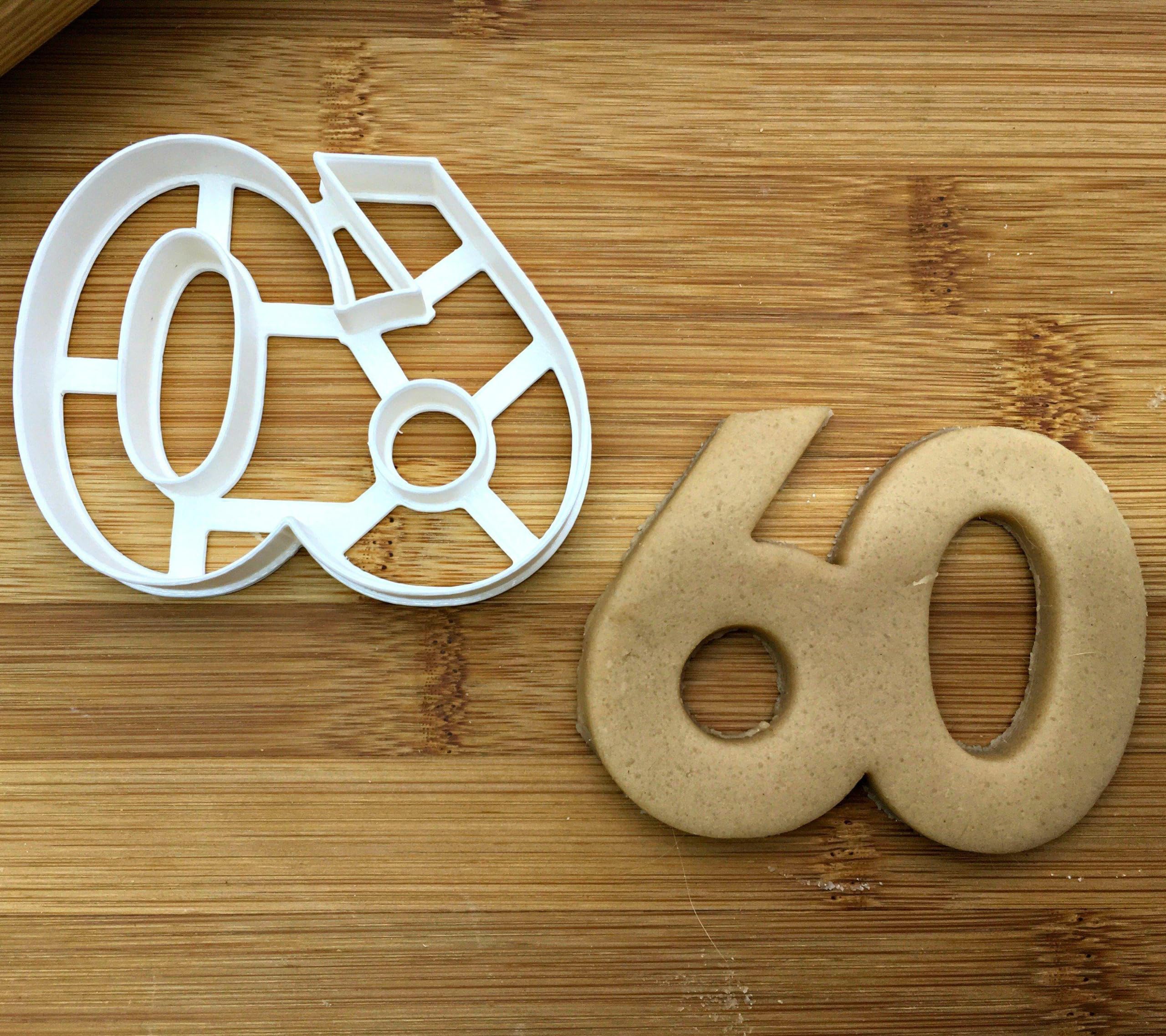 Sweet Prints Inc Number 60 Cookie Cutter - Dishwasher Safe (3.5" tall)