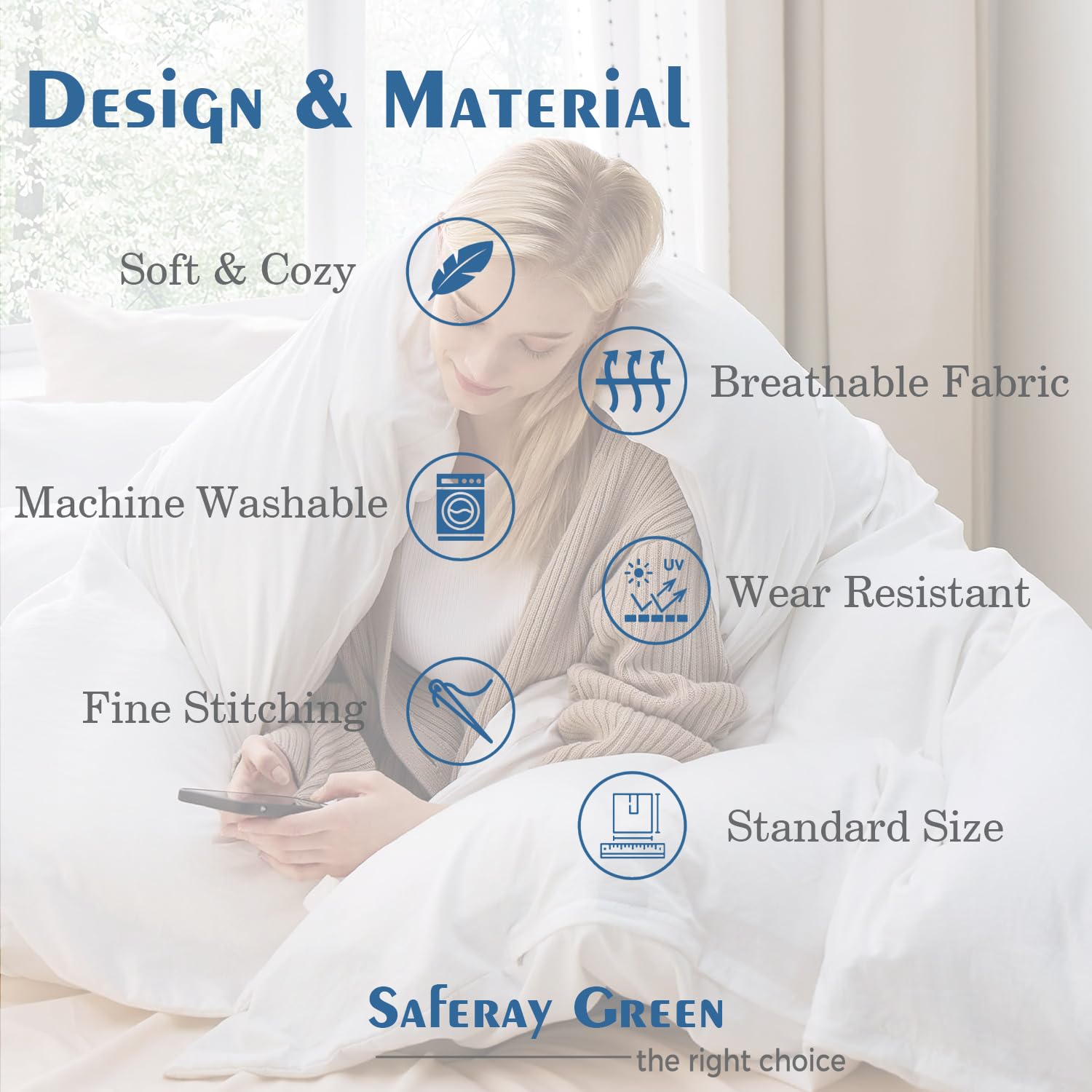 Saferay Green 100% Cotton Duvet Cover Set 120"x128" - Premium 600 Thread Count, Cooling Comforter Cover, Soft Sateen Weave, Zipper Closure and Corner Ties (Oversized King Plus, Stripe White,)