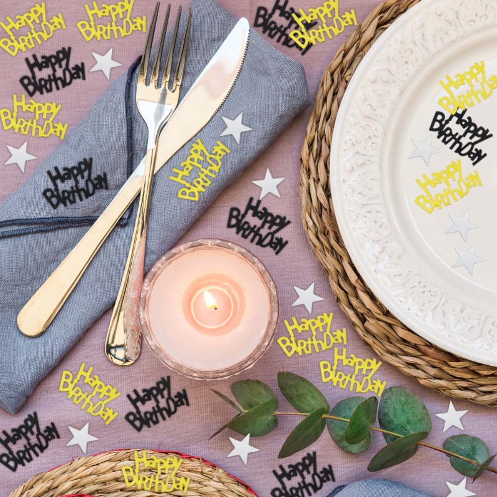 Birthday Confetti Tabletop Scatter Confetti Sequins Confetti Table Decorations Birthday Party Decorations, Baby Shower (Black Gold)