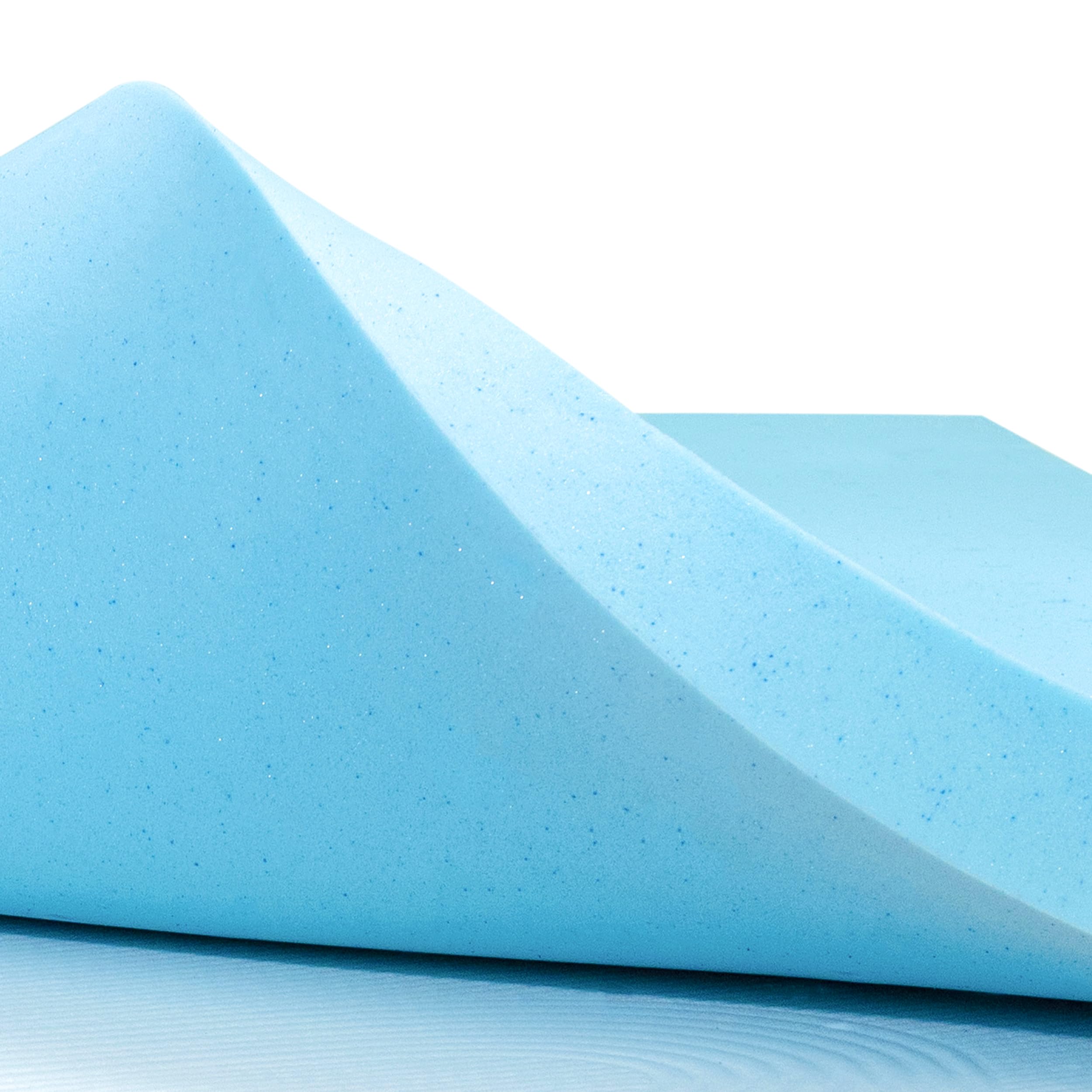 Subrtex 3 Inch Memory Foam Mattress Topper Mattress Pad Ventilated Gel Infused Bed Foam Topper for Pressure Relieving, CertiPUR-US Certified, Queen, Blue