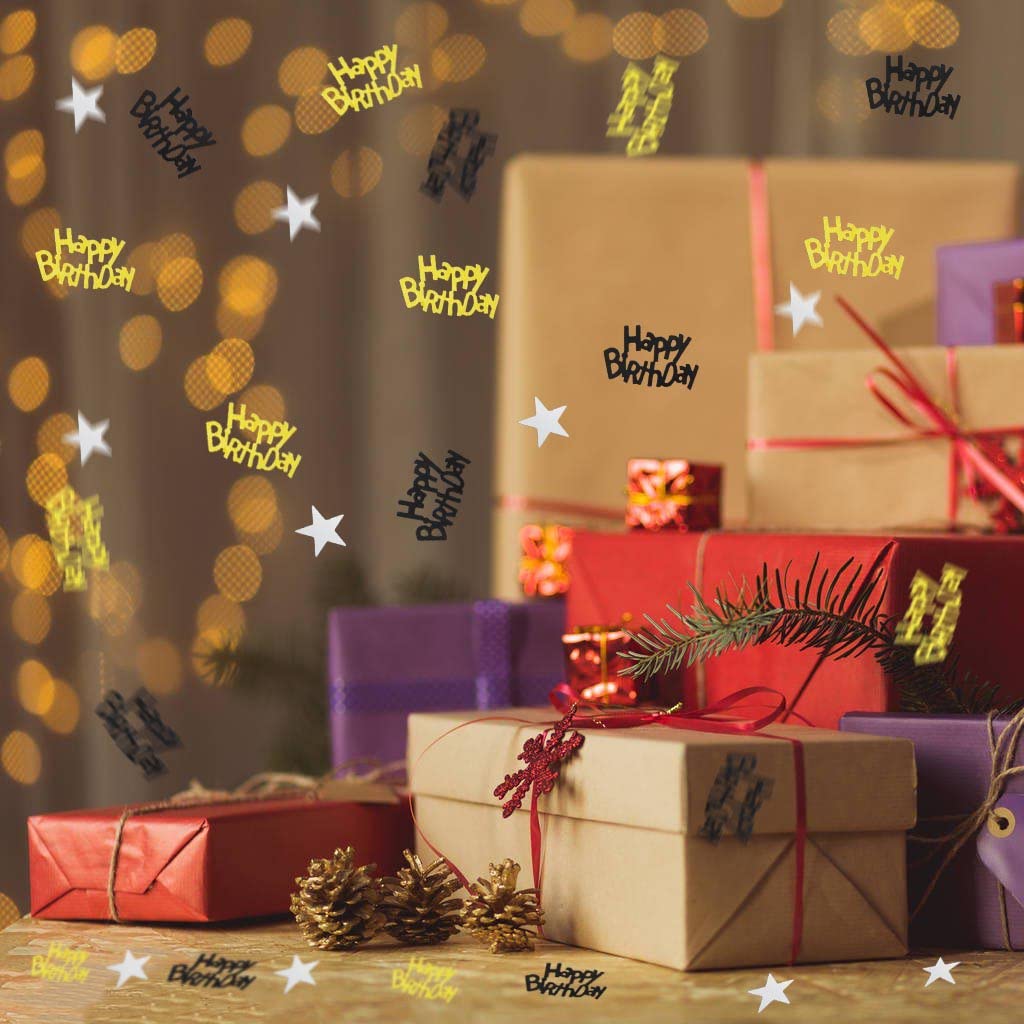 Birthday Confetti Tabletop Scatter Confetti Sequins Confetti Table Decorations Birthday Party Decorations, Baby Shower (Black Gold)