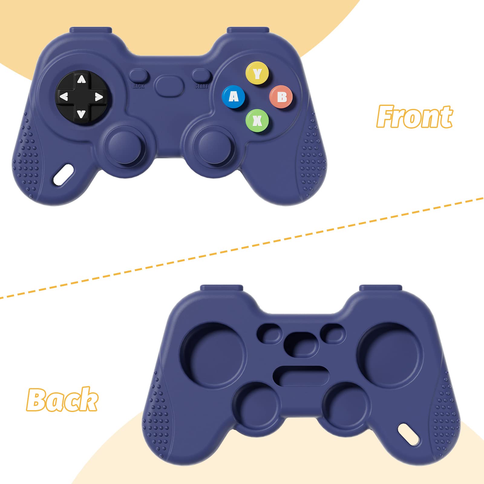 NCVI Christmas Baby Game Controller Toy 0-12 Months, Infant Video Gaming Controller Teether Toy with Joystick for Babies Chew and Teething Relief, Food-Grade Silicone for Newborn, BPA-Free