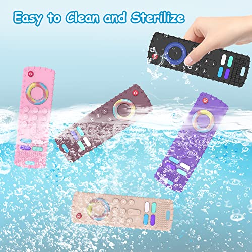 2 Pack SOLIFEGOBLE Silicone Remote Control Teether Toys for Babies s, Boys Girls Baby Chew Teething Toys(Color04)