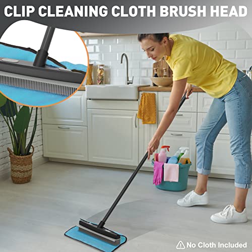 Sunally Rubber Broom Pet Hair Remover, Fur Remover Broom with Squeegee for Fluff Carpet, Hardwood Floor, Tile, Window, Black Grey, Includes Portable Lint Remover Brush and Broom Holder