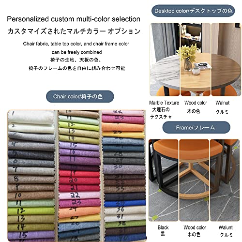 Round Coffee Tables,Dining Room Table Set,Kitchen Table and Chairs for 4,Negotiation Reception Tables and Chairs 1 Table and 4 Chairs ,for Home,Balcony,Coffee Shop,Library,Reception,Saving Space ( Col