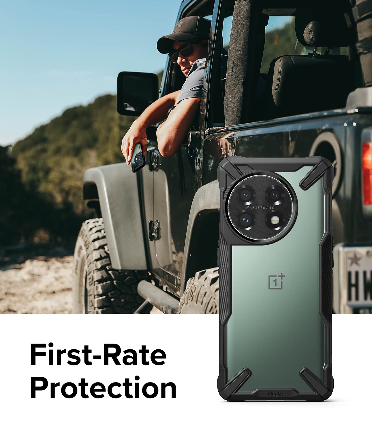 Ringke Fusion-X [Anti-Scratch Dual Coating] Compatible with OnePlus 11 5G Case, Augmented Bumper Clear Hard Back Shockproof Advanced Protective Cover Designed for OnePlus 11 Case - Black