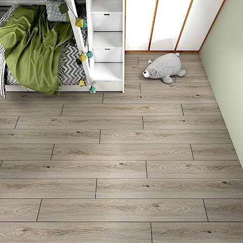 STICKEEP 6" x 36" Peel and Stick Vinyl Floor Tile Roll Floor Tiles Peel and Stick Waterproof Adhesive Peel and Stick Flooring Temporary Flooring for Renters Bathroom Bedroom Kitchen Camper 4 Pack