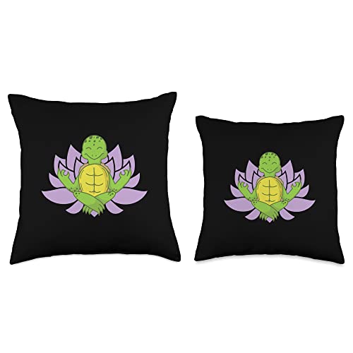 Turtle reptile carapace old Sauropsida Testudines Turtle Meditating Reptile Water Animal Throw Pillow, 16x16, Multicolor