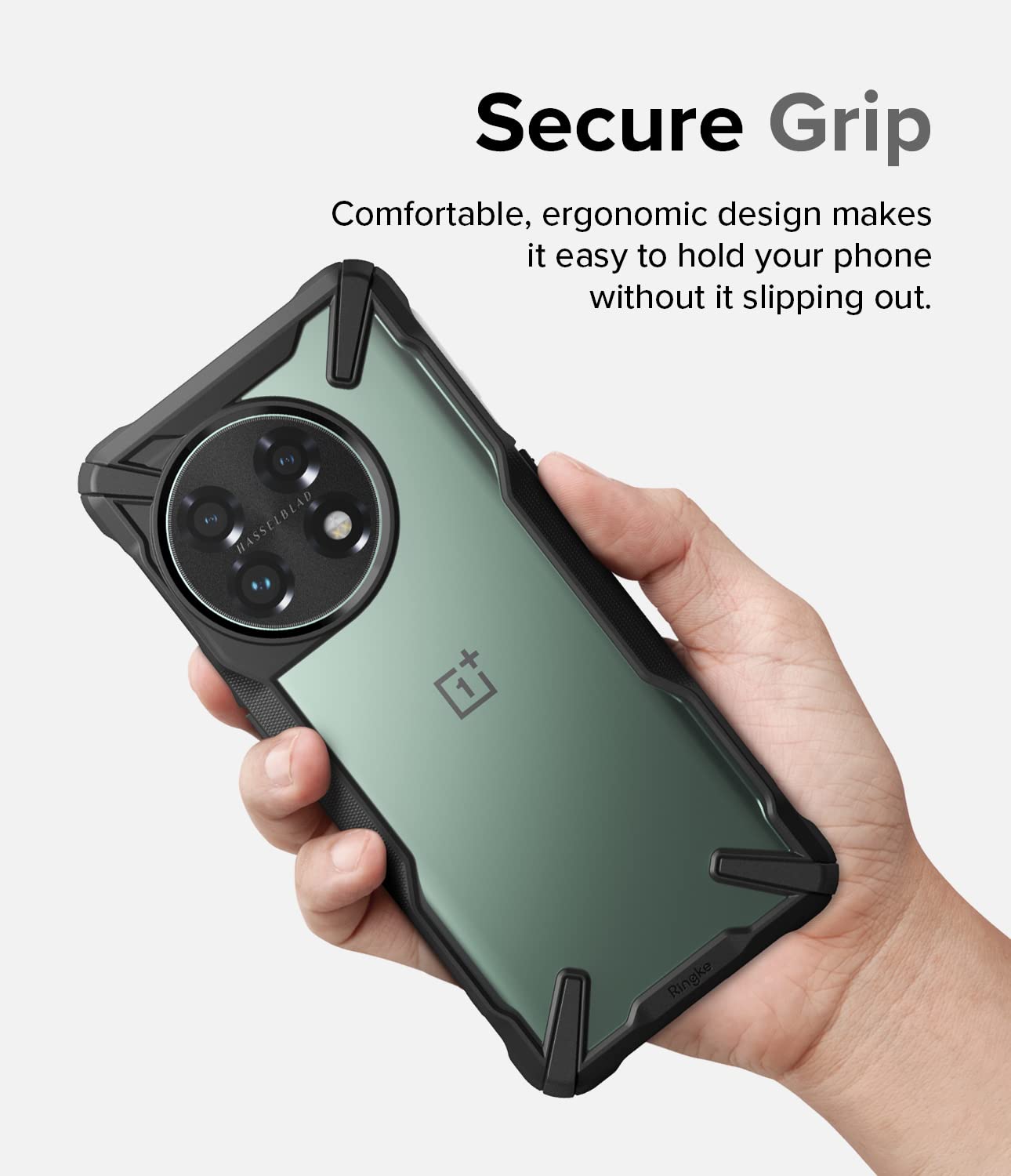 Ringke Fusion-X [Anti-Scratch Dual Coating] Compatible with OnePlus 11 5G Case, Augmented Bumper Clear Hard Back Shockproof Advanced Protective Cover Designed for OnePlus 11 Case - Black