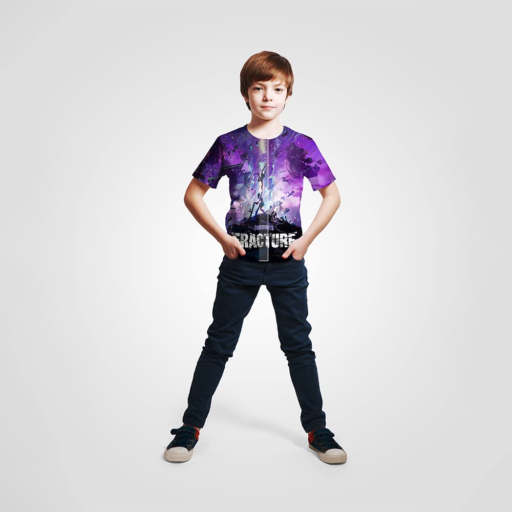 Kids Battle Royale T-Shirt Teen 3D Printing Game Short Sleeve for Boys and girlssA-003-Medium