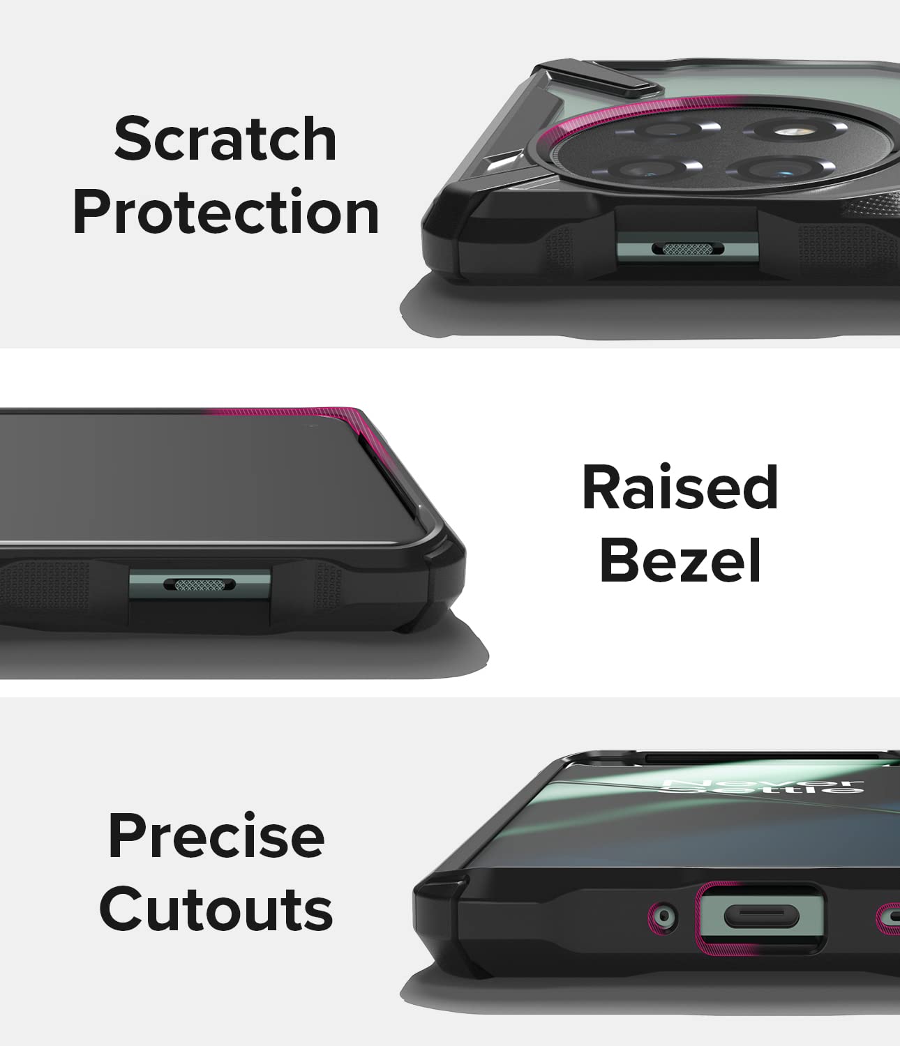 Ringke Fusion-X [Anti-Scratch Dual Coating] Compatible with OnePlus 11 5G Case, Augmented Bumper Clear Hard Back Shockproof Advanced Protective Cover Designed for OnePlus 11 Case - Black