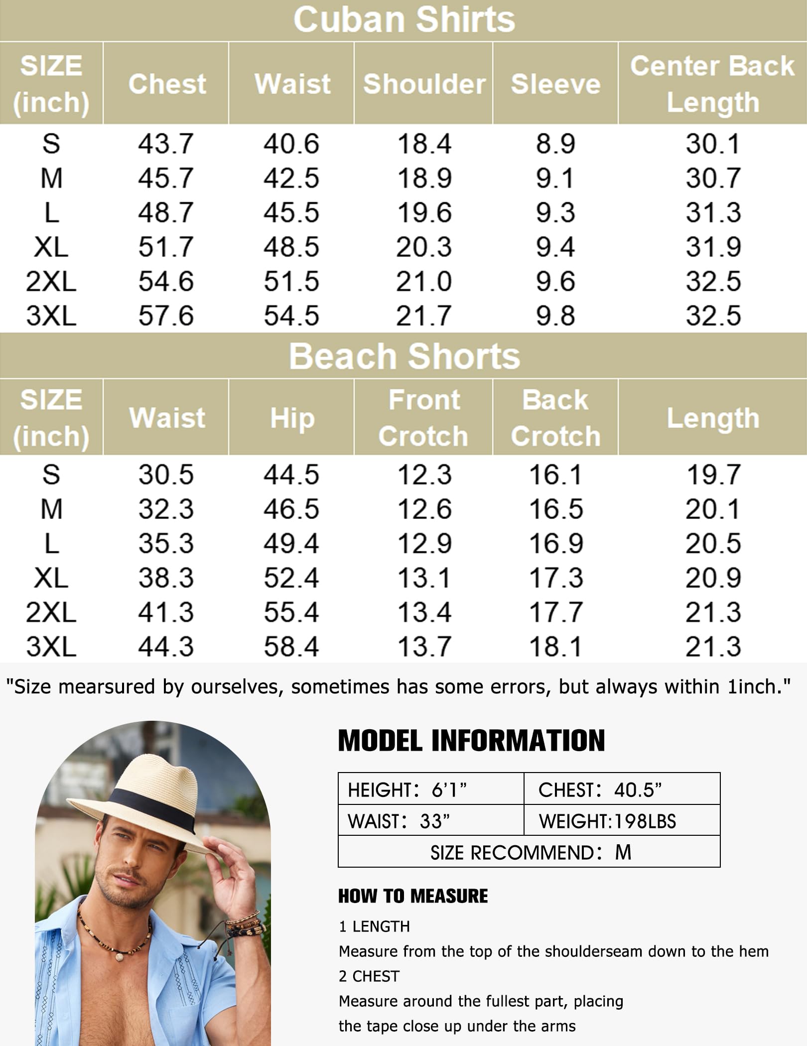 COOFANDY Guayabera Linen Suit for Men Mexican Style Beach Vacation Outfits Sets