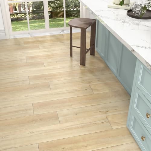 STICKEEP 6 x 36 in Floor Tile Peel and Stick Flooring Self Adheisve Wood Peel and Stick Floor Tile Bathroom Vinyl Floor Tiles Removable Vinyl Flooring Planks for Laundry Room Kitchen Stairs 4 PCS