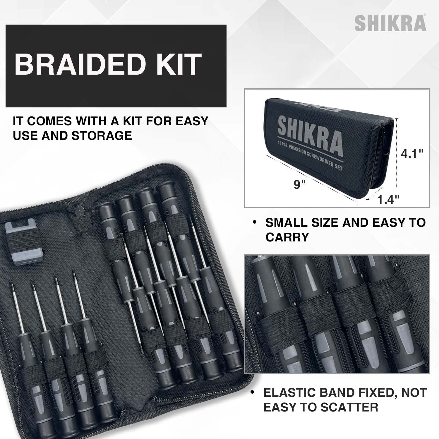 13 Piece Precision Screwdriver Set with Case, Torx, Phillips and Slotted Screwdriver, Magnetic Screwdriver Tool Kit with Magnetizer/Demagnetizer, Non-Slip Grip, for Electronics, Glasses Repair