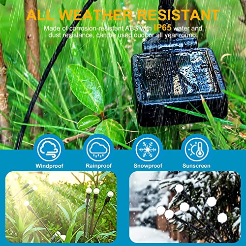 Solar Garden Lights - 4 Pack 10 LED Solar Powered Firefly Lights Solar Outdoor Waterproof New Upgraded Swaying Outdoor Garden Lights for Landscape Pathway Patio Yard Walkway Decorations | Warm White
