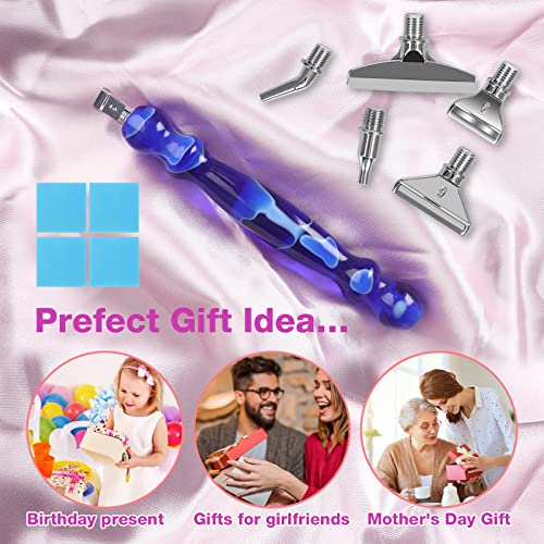 Baiyigs 21Pcs Diamond Pen Painting Accessories Tools Kits for DIY Art&Craft, Stainless Steel Metal Anti-Fall Tip with Ergonomic Resin Diamond Art Pen for 5D Diamond Paint Bead Dot, Embroidery Decor