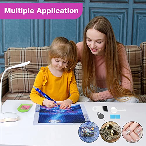 Baiyigs 21Pcs Diamond Pen Painting Accessories Tools Kits for DIY Art&Craft, Stainless Steel Metal Anti-Fall Tip with Ergonomic Resin Diamond Art Pen for 5D Diamond Paint Bead Dot, Embroidery Decor