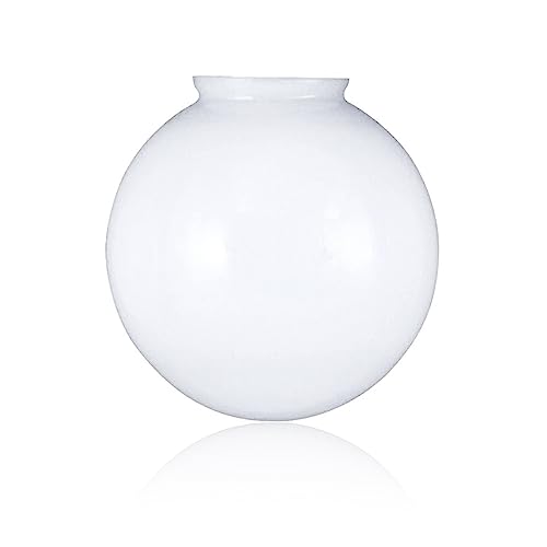BULBMASTER Glass Light Cover Safety Globe Guard for Kitchen Hood Light Bulb Cover Vaporproof Glass (6 Inch White Globe)