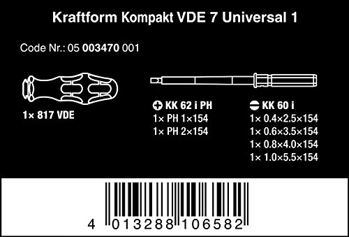 Wera Kraftform Insulated Screwdriver Set (7 Pieces) and KRAFTFORM MICRO-SET/12 SB 1 SCREWDRIVER SET