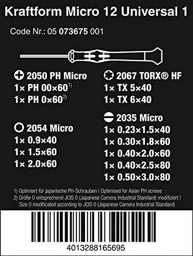 Wera Kraftform Insulated Screwdriver Set (7 Pieces) and KRAFTFORM MICRO-SET/12 SB 1 SCREWDRIVER SET