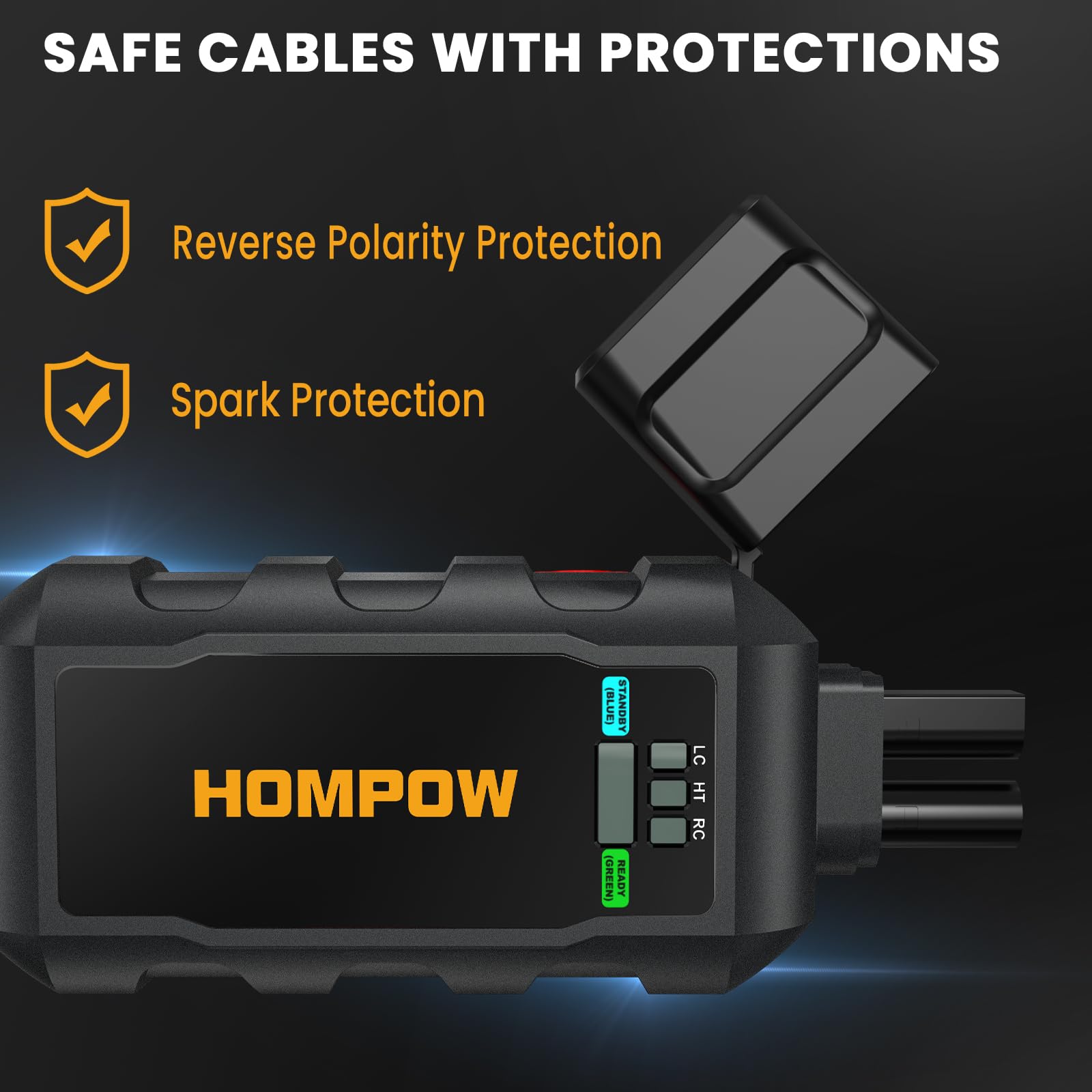 HOMPOW Jump Starter, 6000A Peak Portable 12V Car Battery Charger for All Gas and Up to 12L Diesel Engine, 28000mAh Jump Box with LED Light, USB, and LCD Screen