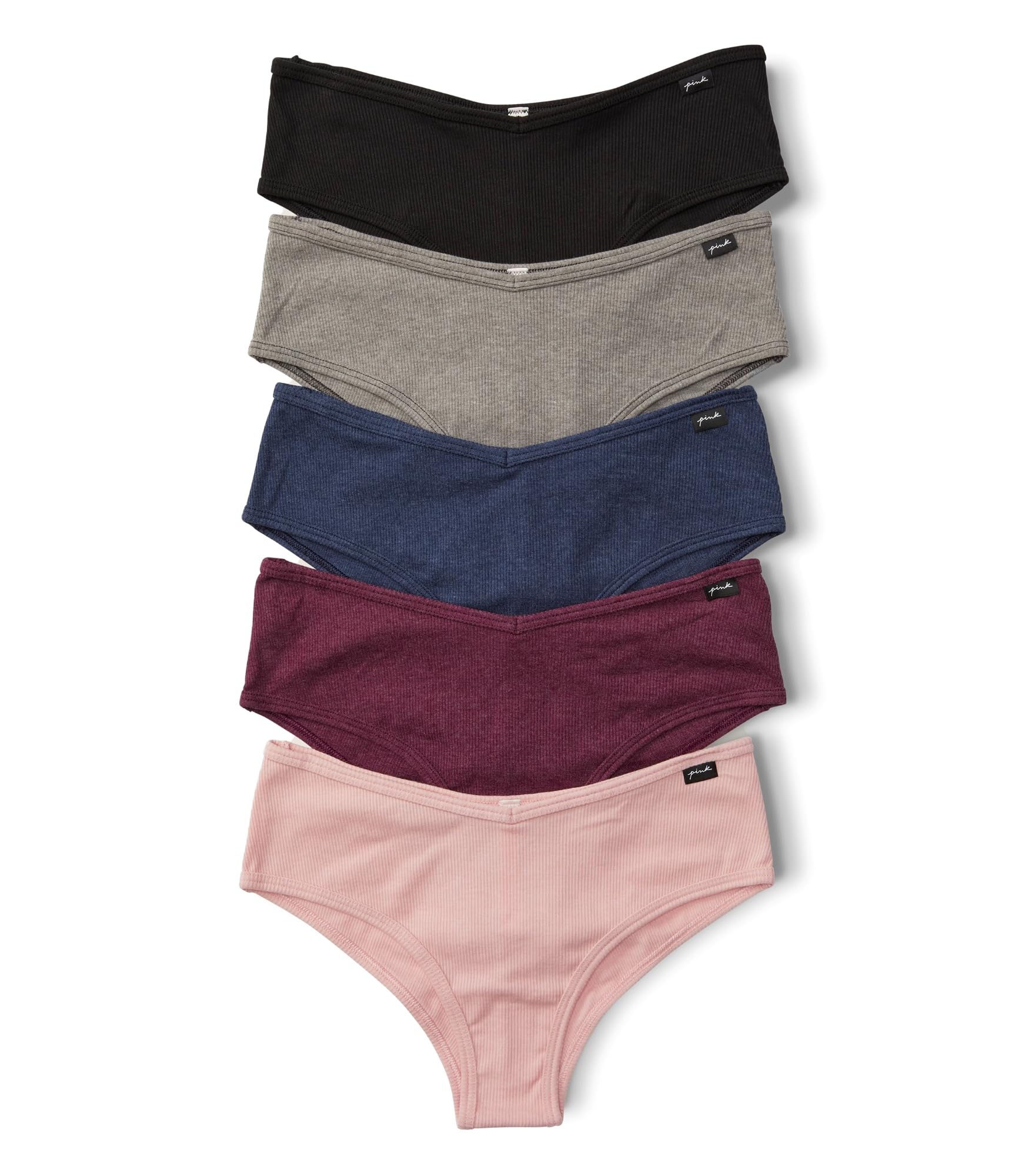 Victoria's Secret PINK Cotton Cheekster Panty Pack, Cheeky Panties for Women, Cotton Underwear, Hipster Panties, Ladies Underwear, Multi (L)