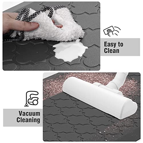 MAYHMYO Kitchen Mat Anti Fatigue Floor Mat 1/2 Inch Cushioned Mat Grey Kitchen Rug Non Slip Waterproof Memory Foam Ergonomic Comfort Rug Standing Desk Mat for Office Sink Laundry,17"X 29"