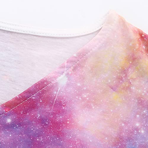 Plus Size Tops for Women Dressy Summer Trendy Short Sleeve V Neck T Shirts Rainbow Tie Dye Graphic Tees Loose Blouses