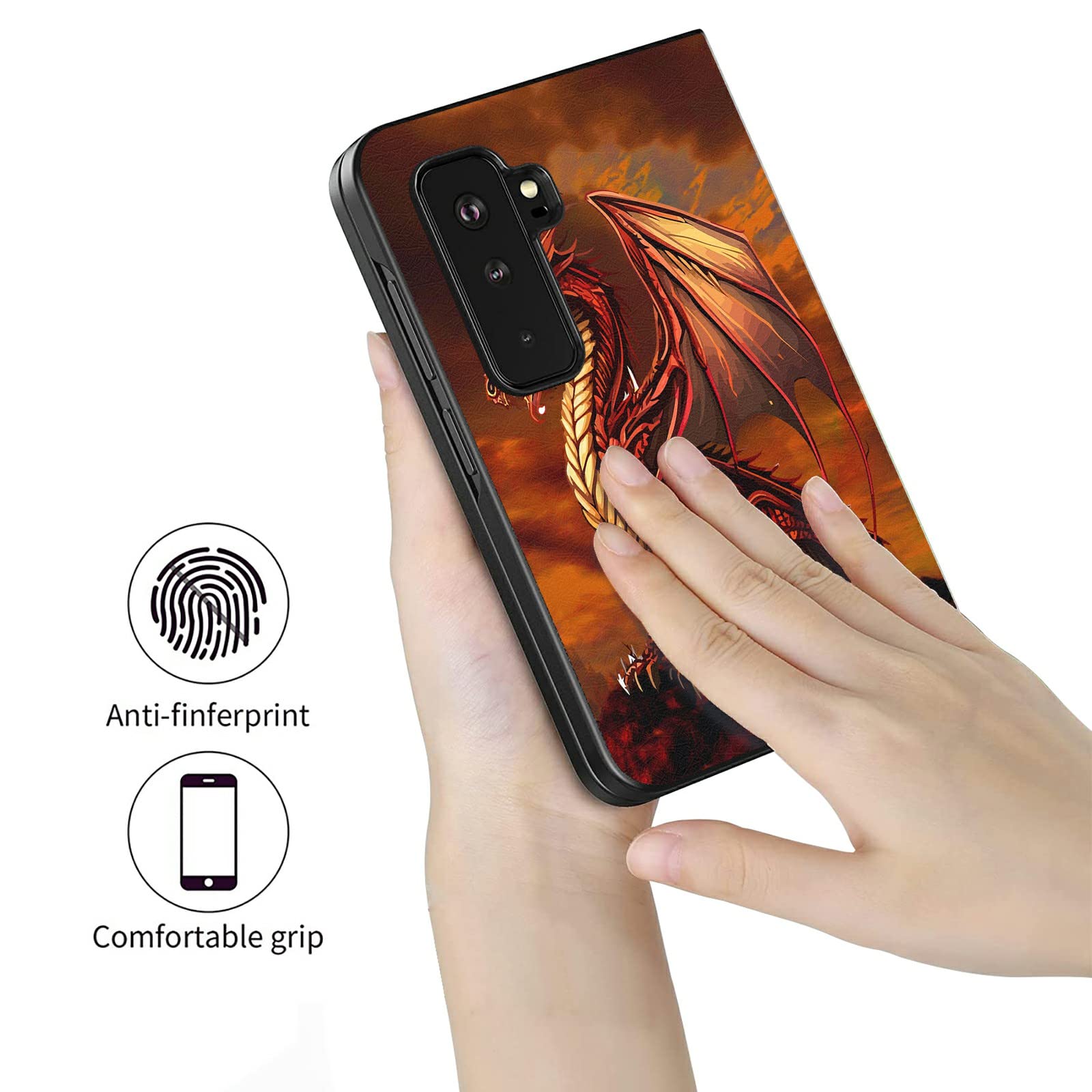 for Microsoft Surface Duo 2 Case for Women Men,AIRWEE Ultra Slim Hard PC Shookproof Fold Case Protective Cover for Microsoft Surface Duo 2 2nd 2021,Dragon Cool