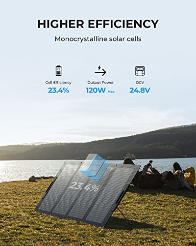 BLUETTI Solar Generator EB55 with 100W Solar Panel Included, 537Wh Portable Power Station w/ 4 110V/700W AC Outlets, LiFePO4 Battery Pack for Camping, Adventure, Emergency