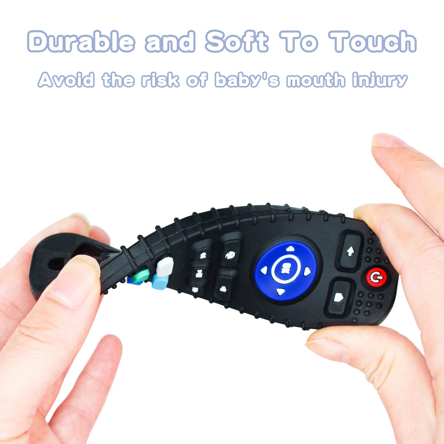 X-KIDS Baby Gamepad Teething Toys, Remote Control Teether Toys with 2 Pacifier Clips Soft-Textured Chew Sensory Toys for Babies 0-6 6-12 Months BPA Free, Silicone, 2-Pack