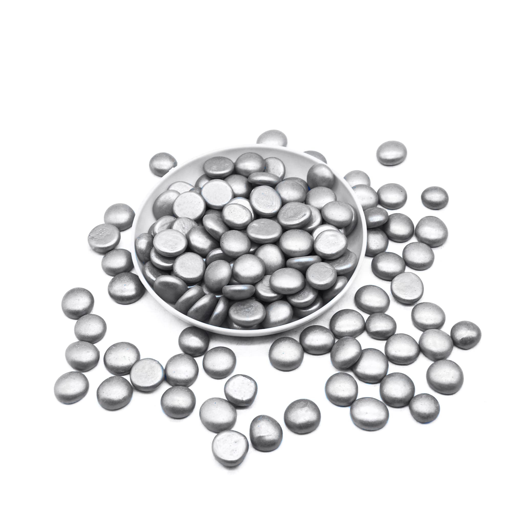 Koltose by Mash Silver Flat Marbles for Vases, 5 LB Decorative Beads Vase Fillers, Crafts, Table Scatter, Wedding and Party Centerpieces, Home Décor, Gemstones, Mosaics, Floral Displays Arrangements