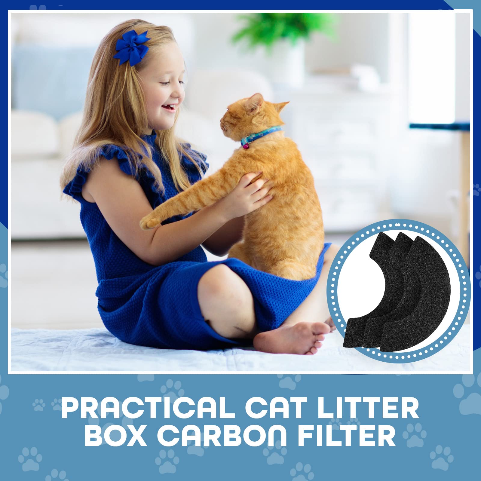 Hoolerry 12 Pcs Carbon Filters Compatible with Litter-Robot 4 Activated Charcoal Replacement Cat Litter Box Filters to Absorb Remove Odors from Pets and Keep Home Fresh