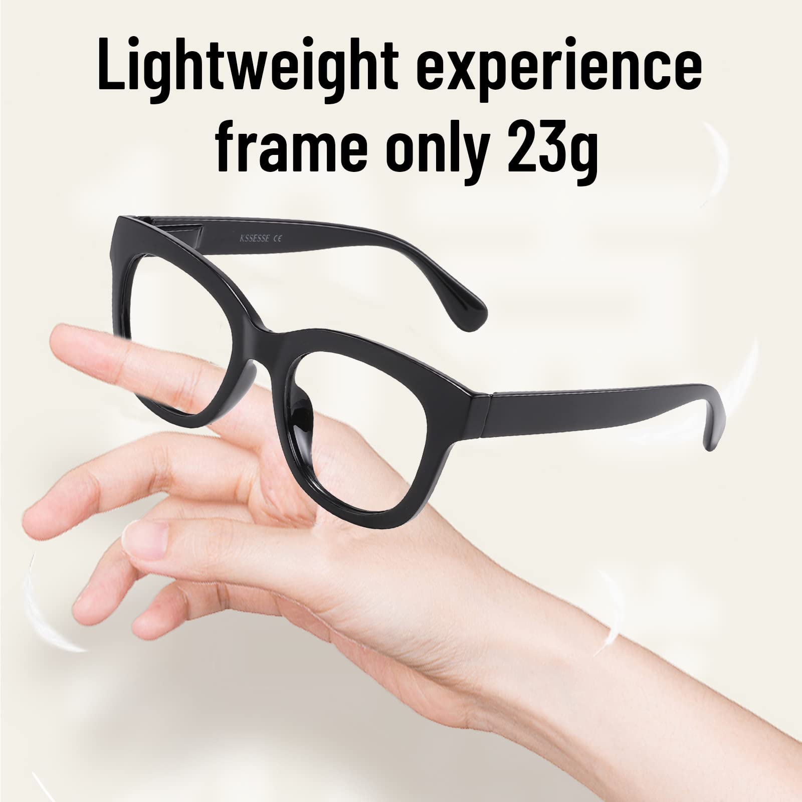 KSSESSE Reading Glasses for Women Men Square Oval Readers with Spring Hinge Thick Frame Style (Mixed Colors-C1, 0.00, x)