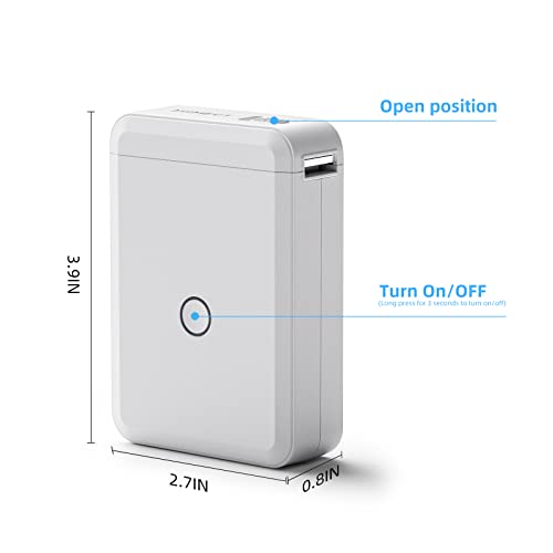 Label Maker Machine with Tape, D110 Portable Bluetooth Label Printer, Small Smart Phone Handheld Sticker Mini Labeler, Easy to Use Inkless Office Home Organization USB Rechargeable