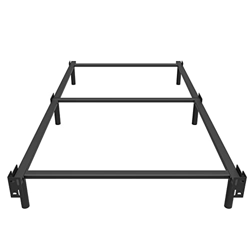 EMODA 7 Inch Twin XL Bed Frames Base for Box Spring and Mattress, 6 Legs Support Sturdy Metal Platform Tool-Free and Easy Assembly, Black