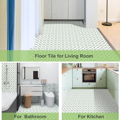 LSDECO 26 Sheets Peel & Stick Floor Tiles Vinyl Flooring 8"x8", Self-Adhesive Removable, Suitable for Wall Floor Kitchen Bathroom