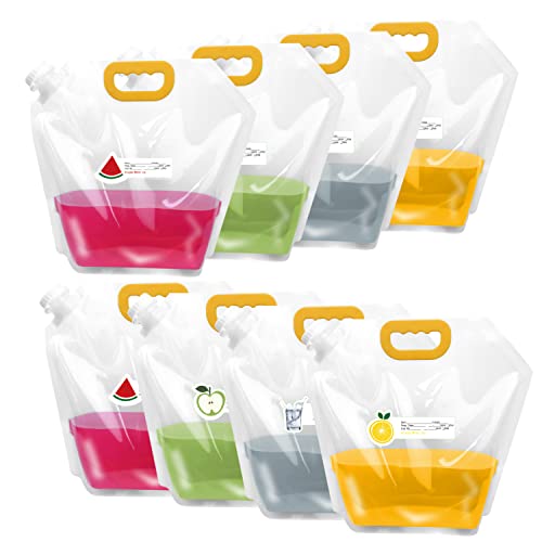 Water Storage Bag Foldable Container Handle Carrier Jugs Storing Wash Station Tank BPA Free Transparent Cube Emergency Survivals Freezer Cateen 1.3/2.6 Gallons