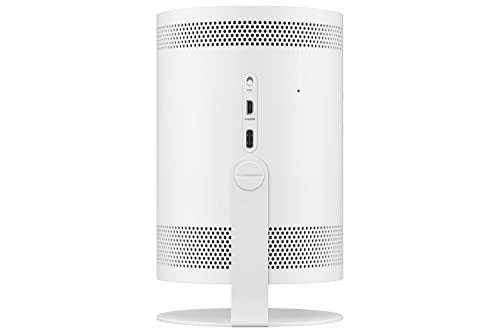 Samsung SP-LSP3BLAXZA 30"-100" HDR Freestyle Smart Portable Projector with an Elite Screens FT92XWH 92" EzCinema Tab-Tension Free-Standing Portable Screen (2022)